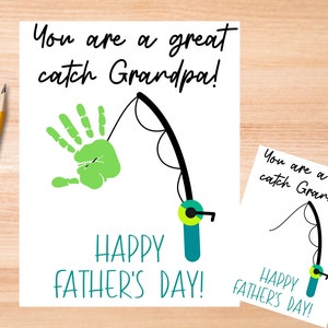 Father's Day Craft | Fathers Day Handprint Art| Fishing Grandpa| Kids ...