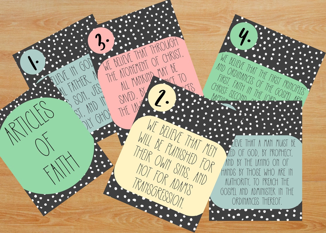 Articles of Faith Posters Primary Posters Sharing Time - Etsy
