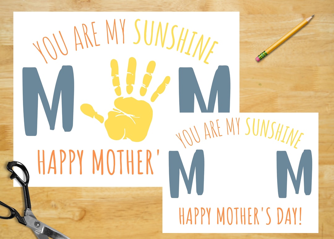 Regalo imprimible para el Día de la Madre: Arte con huella de mano ...