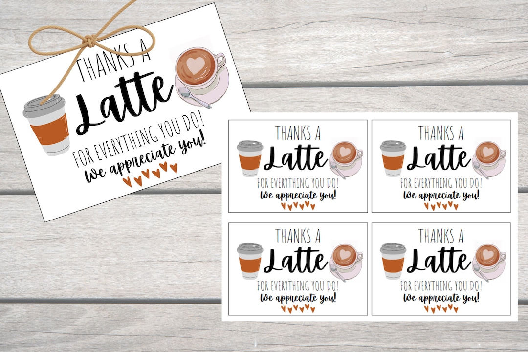Teacher Appreciation - Thanks a Latte - Coffee Bar Decor - Custom ...