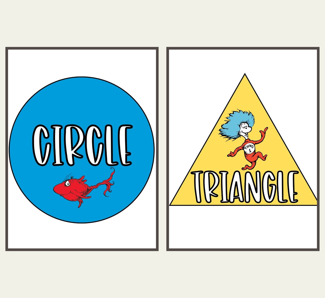 Dr Seuss Shape Posters | Learn Your Shapes | Shaoe Learning Signs ...