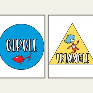 Dr Seuss Shape Posters | Learn Your Shapes | Shaoe Learning Signs ...