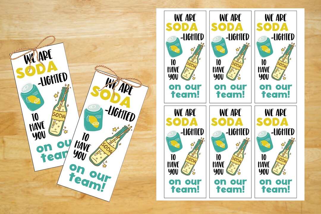 Soda Pop Gift Tags, Soda-lighted Printable, Thank You Tags, Teacher ...