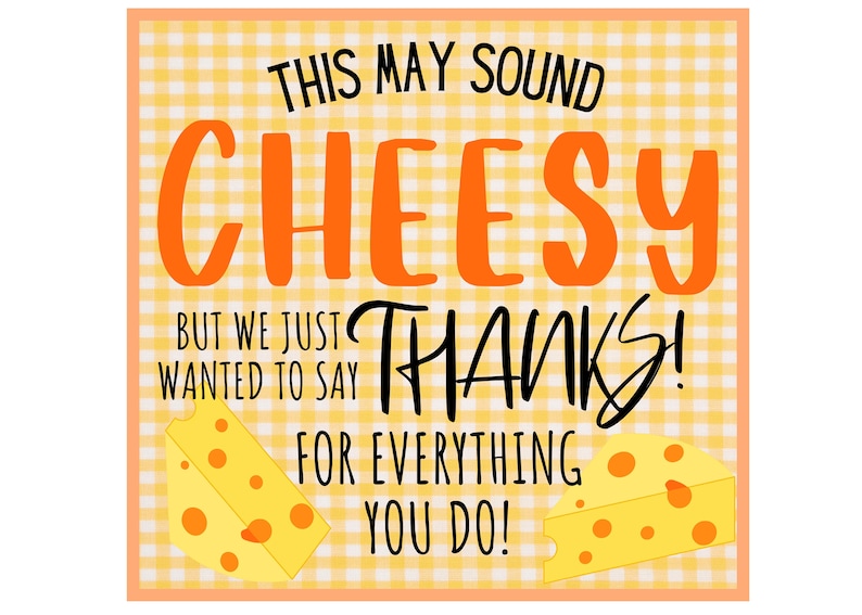 This May Sound CHEESY Thank You Gift Cheesy Gift Tag - Etsy
