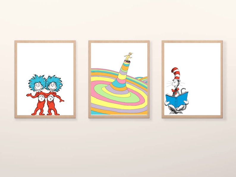 Dr Seuss Poster Dr Seuss Books Cat in the Hat Preschool - Etsy