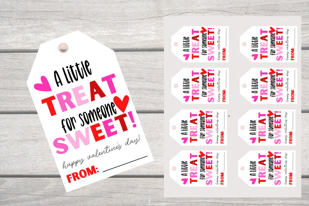 Valentine's Day Gift Tag, A Little Treat for Someone Sweet, Happy ...