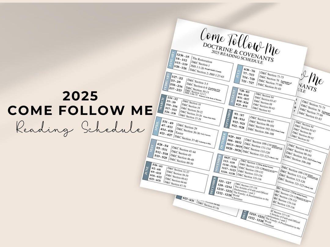 Come Follow Me Poster, 2025 Come Follow Me Reading Schedule, LDS ...