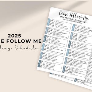 Come Follow Me Poster, 2025 Come Follow Me Reading Schedule, LDS ...