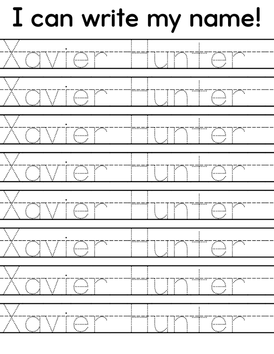 Custom Name Writing Practice | Name Handwriting Practice | Name Tracing ...