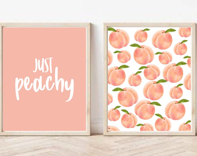 Peach Prints, Peach Bathroom Decor, Bathroom Prints, Peach Nursery ...