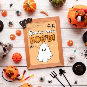 PRINTABLE You've Been Booed! Happy Halloween! Cute Ghost Gift Tag ...
