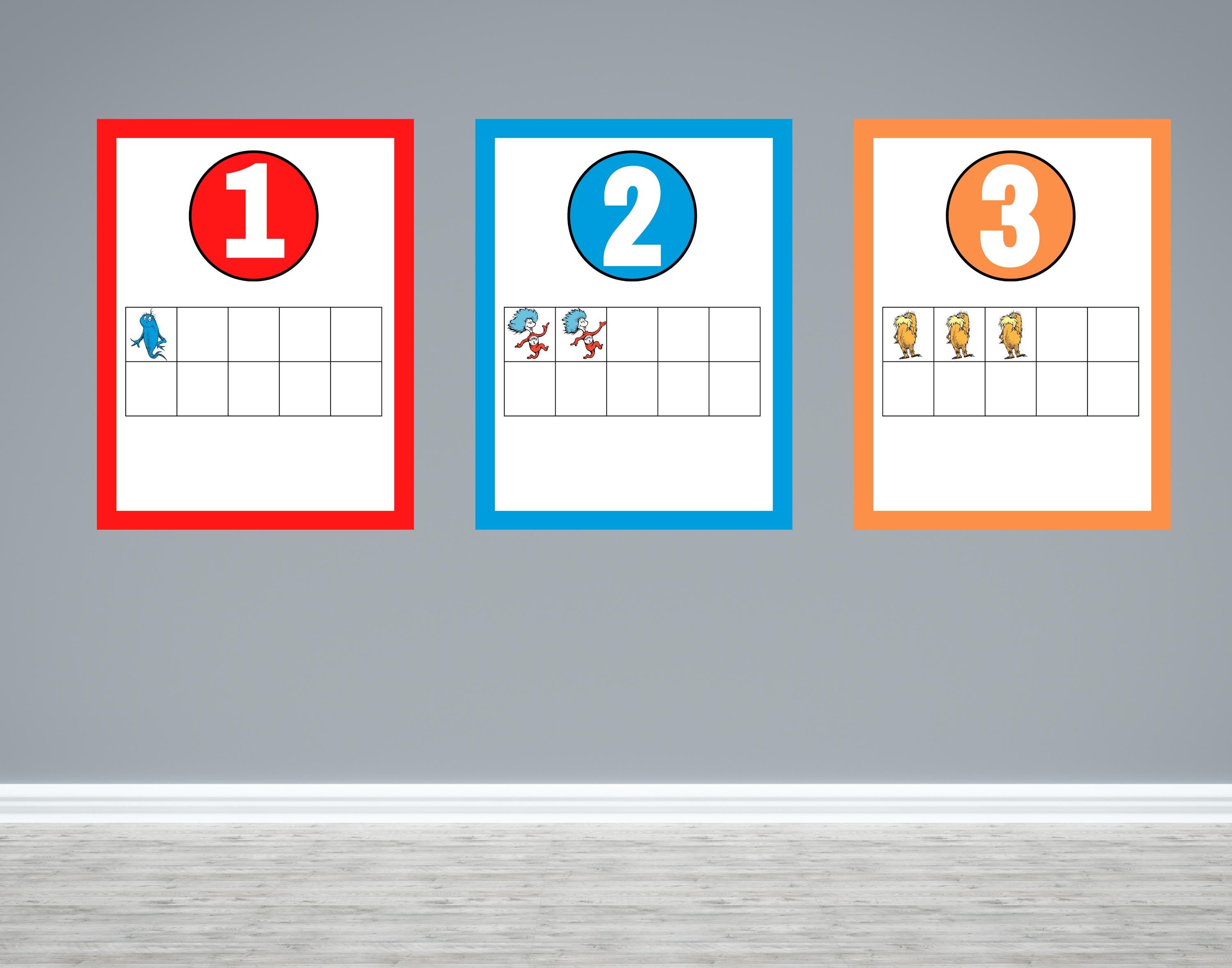 Dr Seuss Classroom Counting| Learn to Count| Dr. Seuss Themed Prints ...
