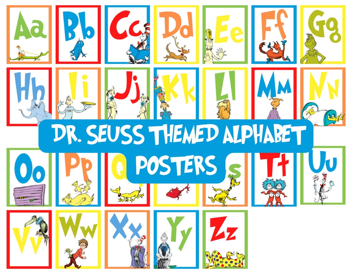 Dr Seuss Alphabet Posters Learn Your Abc's Alphabet - Etsy