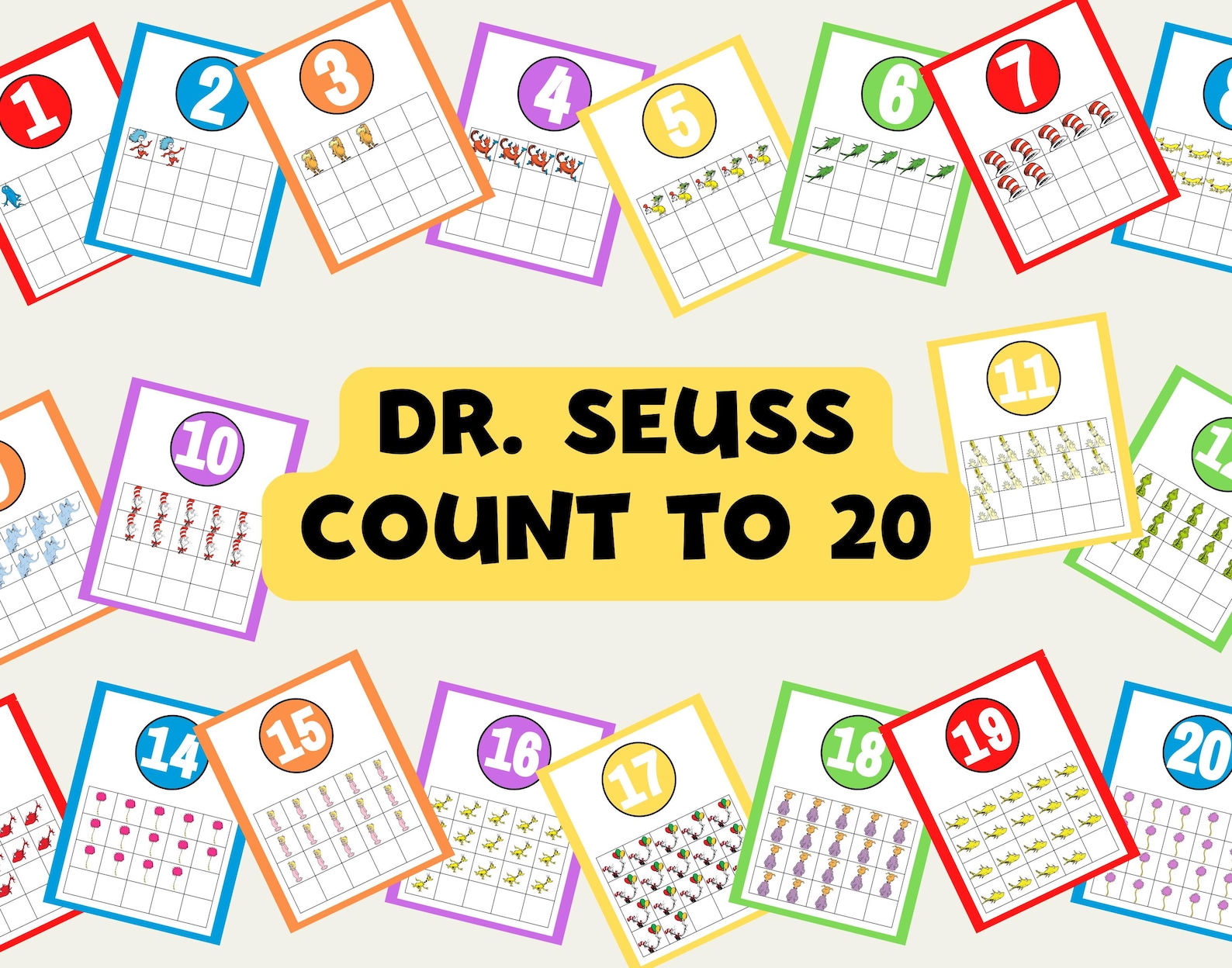Dr Seuss Classroom Bundle, Dr Seuss Alphabet Posters, Learn to Count ...