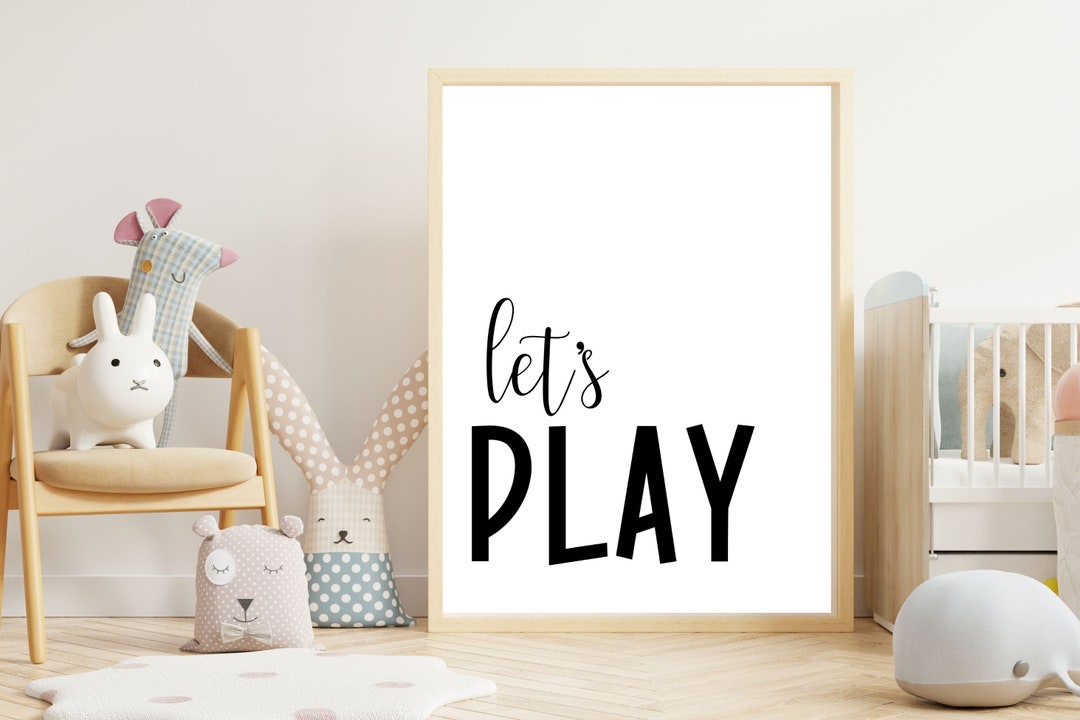 LET'S PLAY Playroom Prints, Playroom Wall Decor, Playroom Signs, Kids ...