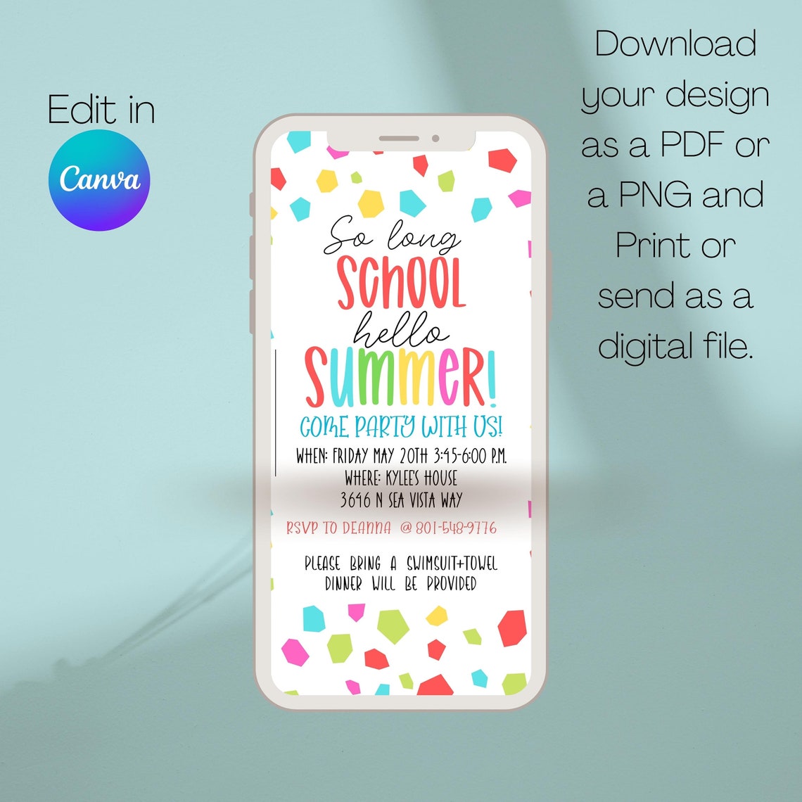 SO Long School HELLO Summer End of School Party Summer - Etsy