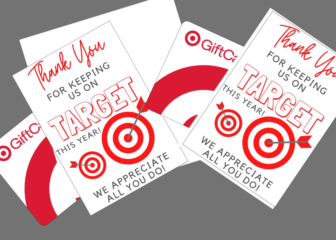 Target Gift Card Thanks for Keeping Us on TARGET Teacher - Etsy