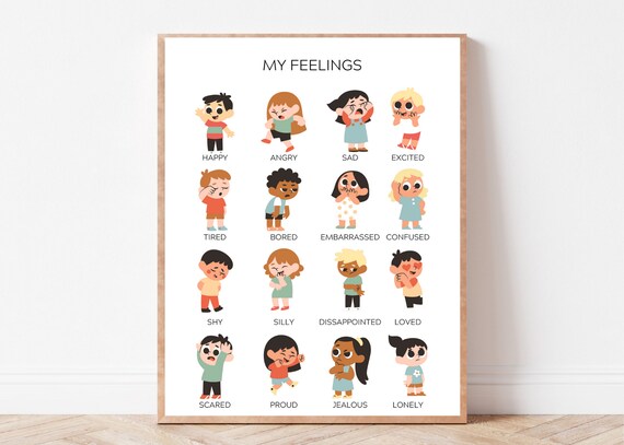 Feelings Poster Emotions Chart Feelings Chart Educational - Etsy