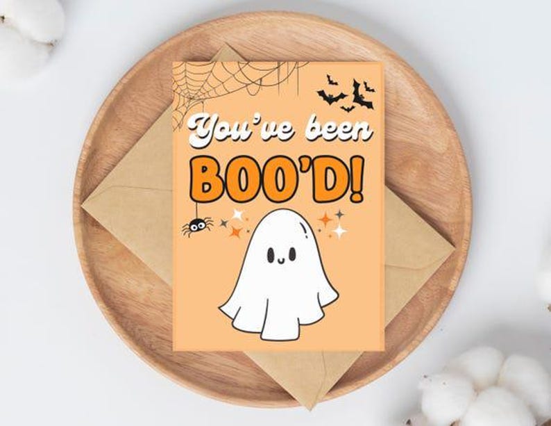 PRINTABLE You've Been Booed! Happy Halloween! Cute Ghost Gift Tag ...