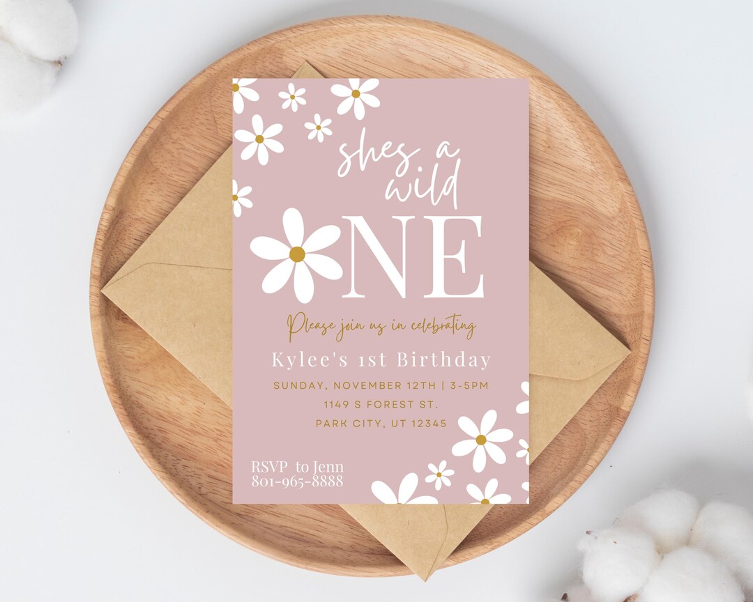 She's a Wild ONE Invitation, Editable Wild One 1st Birthday, Retro ...