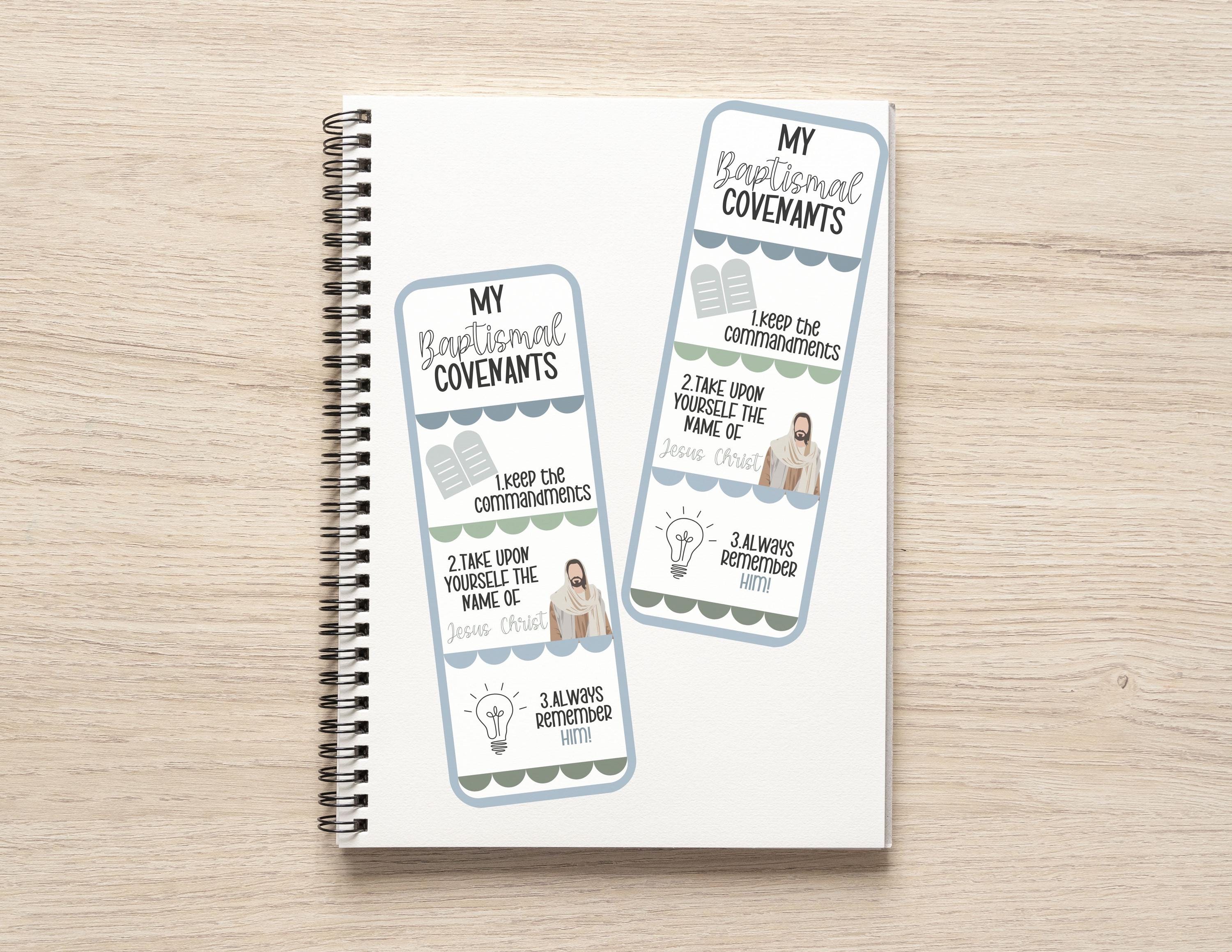 LDS Baptism Keepsake Bookmark, Personalized Baptismal Covenant Bookmark ...