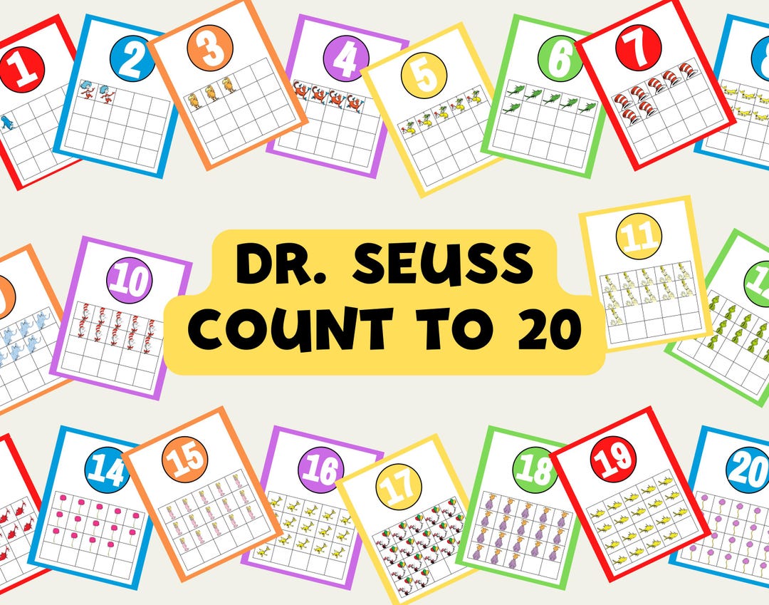 Dr Seuss Classroom Counting| Learn to Count| Dr. Seuss Themed Prints ...