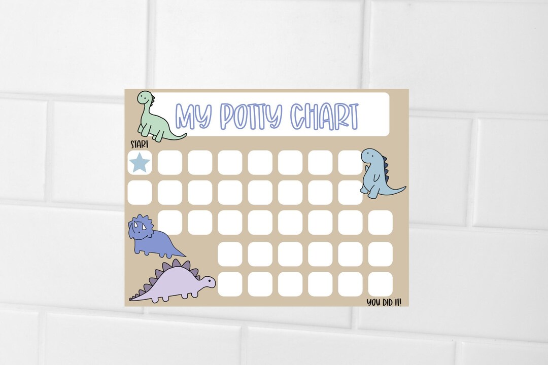 Dinosaur Potty Chart, Printable Potty Training Chart, Boy Sticker Chart ...