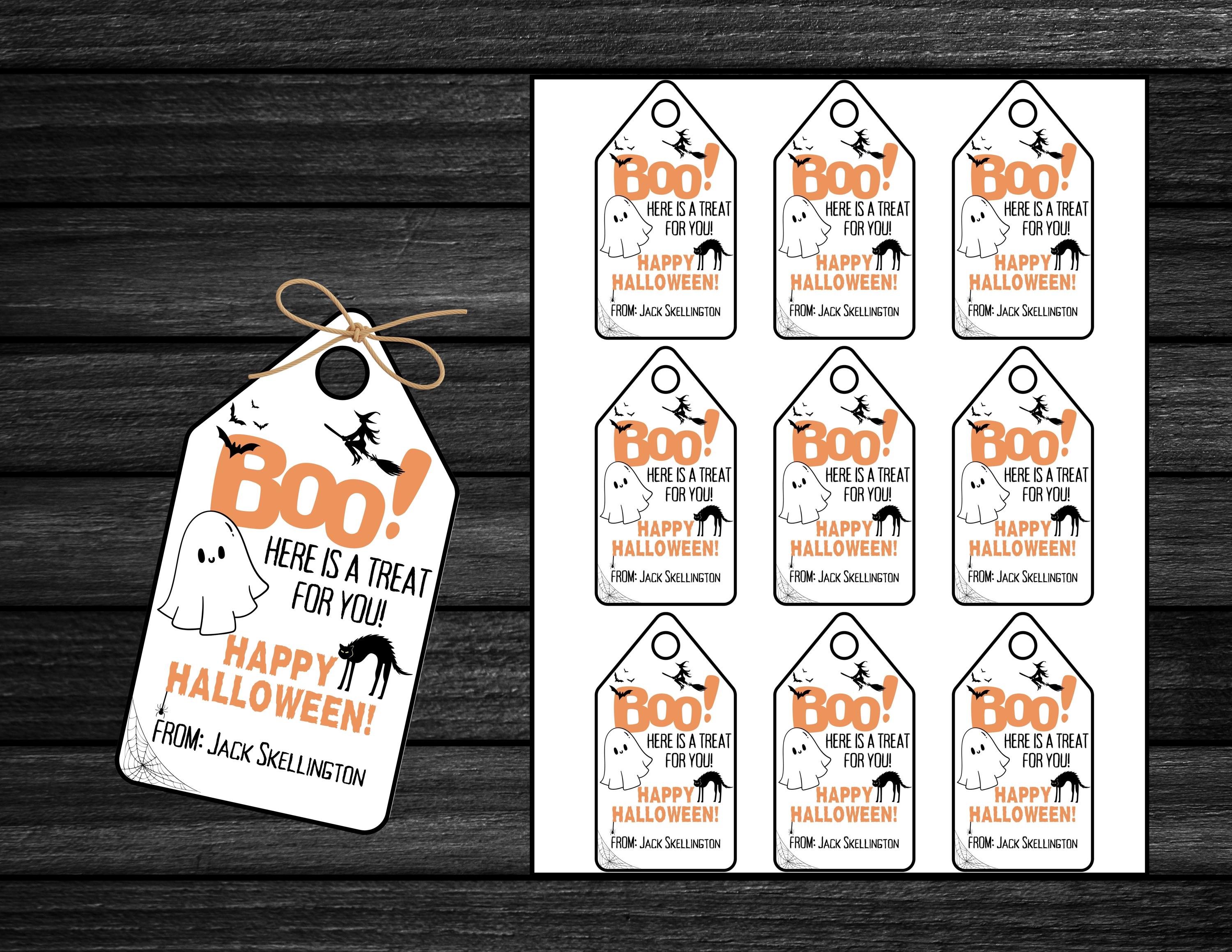 Halloween Favor Tags, Trick or Treat Labels, Printable Treat Bag Labels ...