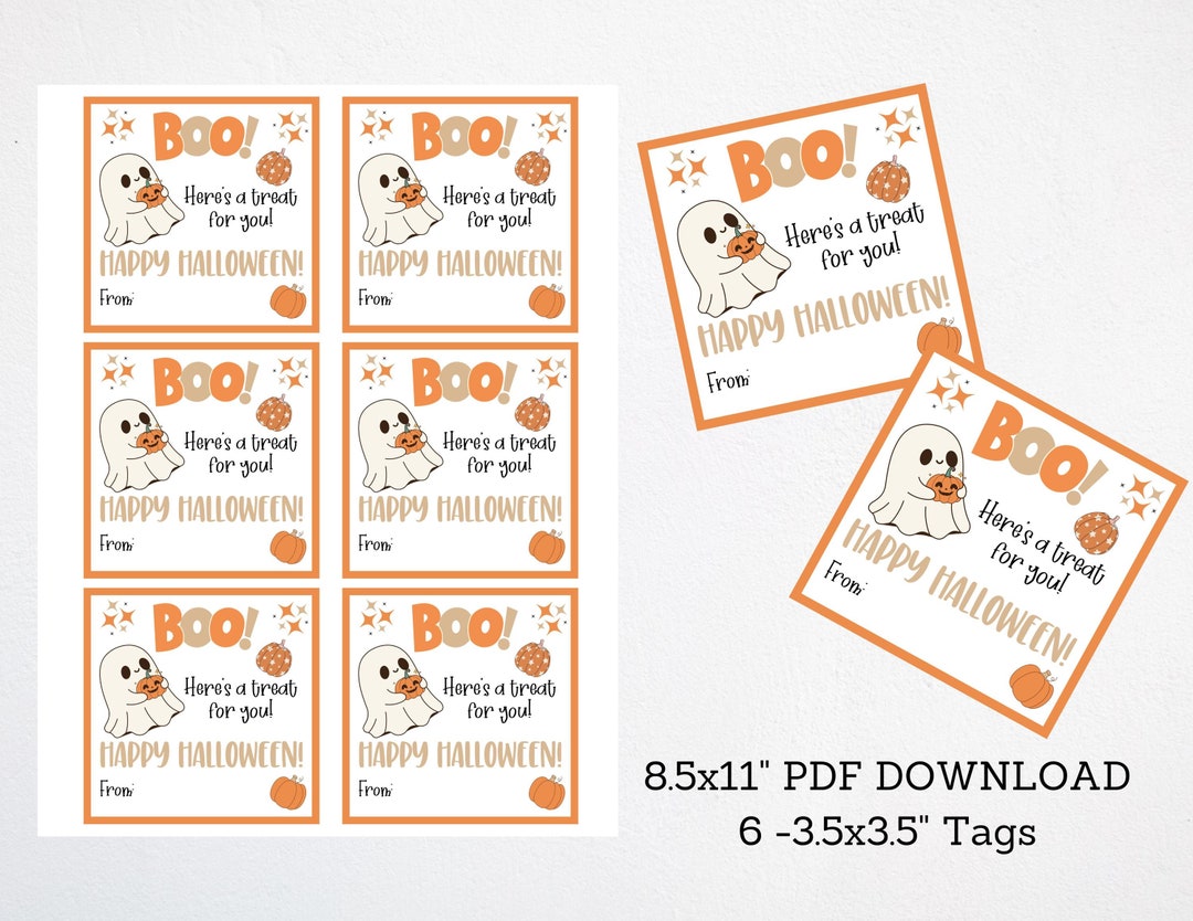 Halloween Treat Tags - Cute Boo Ghost Gift Labels (digital Download) - Etsy