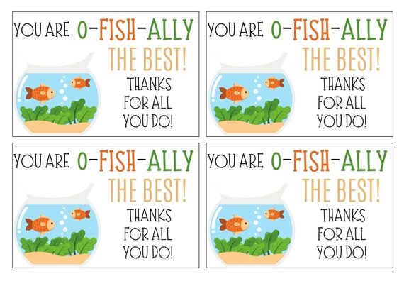 PRINTABLE TAGS Teacher Appreciation FISH You Are - Etsy