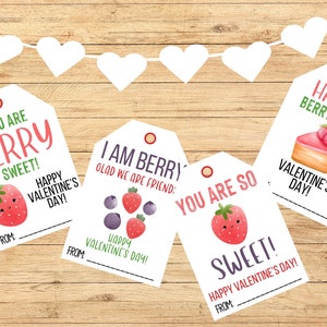 Berry Themed Valentines Card, Fruit Snack Valentine's Day Printable ...