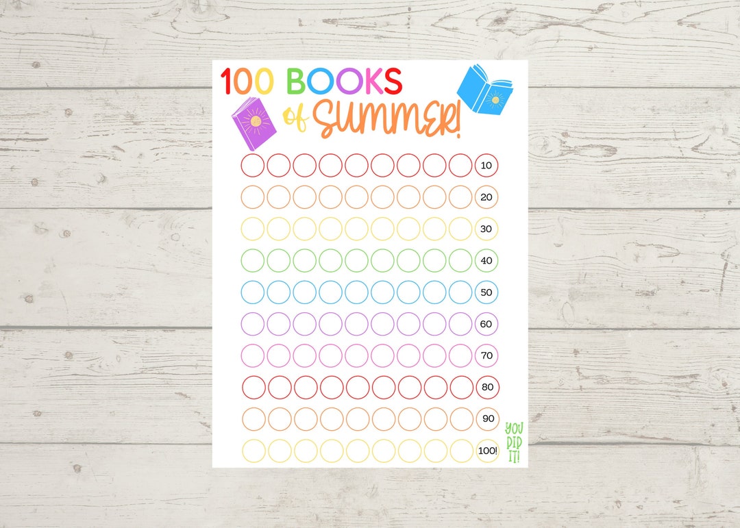 Summer Reading Challenge | 100 Book Tracker for Summer| Reading Reward ...