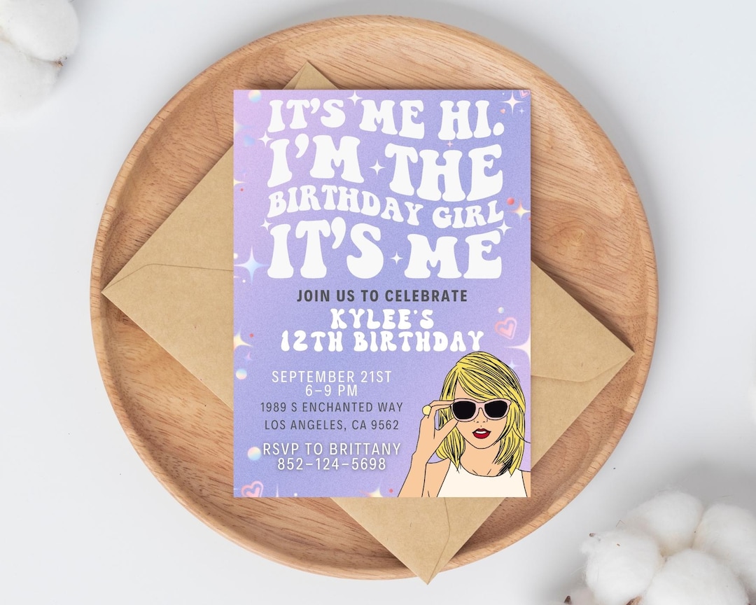 Editable Digital Birthday Invitation, Trendy Eras Party, Invite for ...