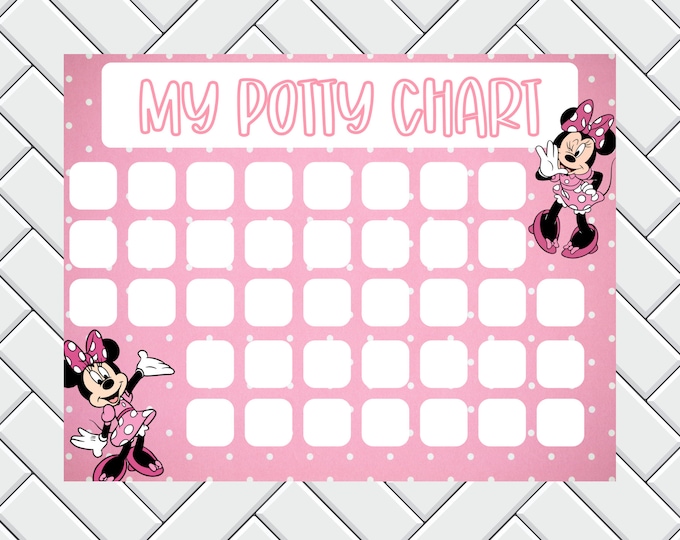 Minnie Mouse Potty Chart Minnie Mouse Potty Training Chart Reward Chart ...