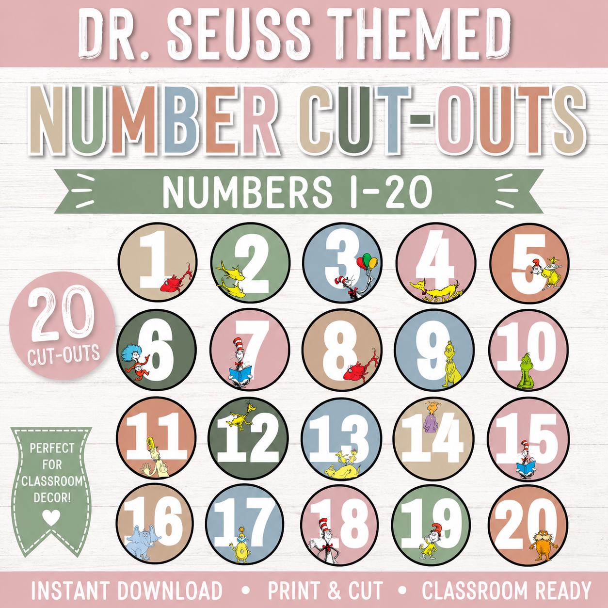 Dr Seuss Classroom NUMBERS| Learn to Count | Paster Dr. Seuss Classroom ...