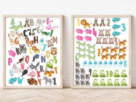 Animal Alphabet Printable Count to 10 With Animals - Etsy