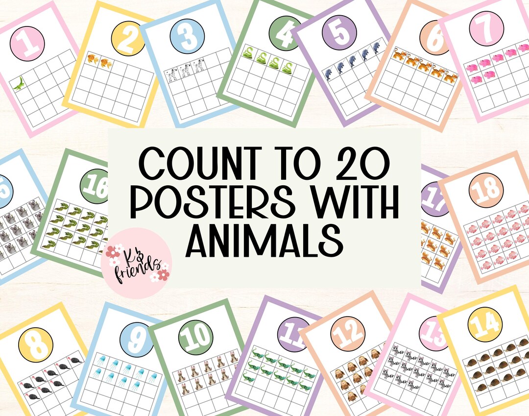 Classroom Counting, Learn to Count, Animal Themed Prints, Classroom ...