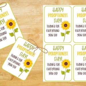 PRINTABLE Tags receptionist Appreciation Happy Receptionist Day We ...