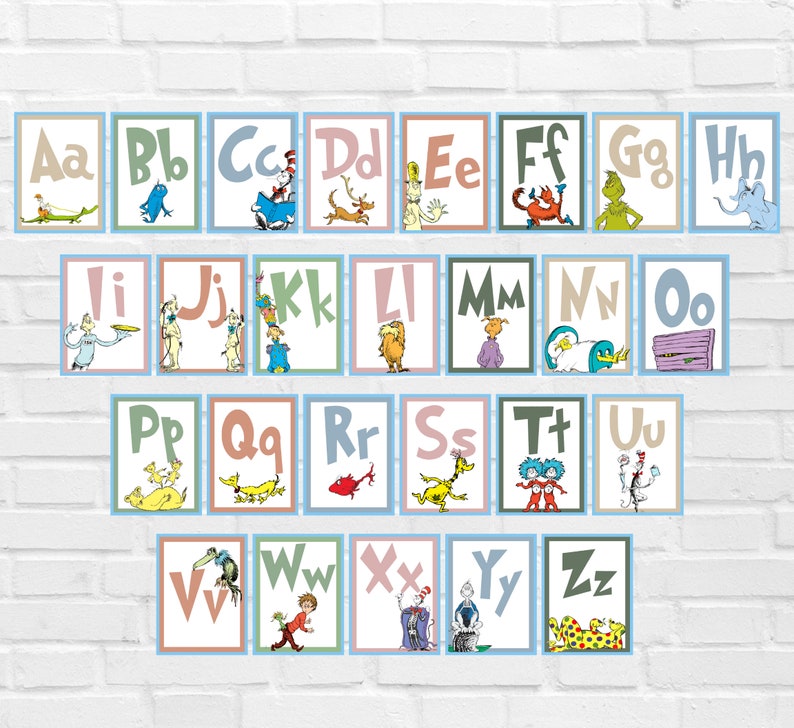 Dr Seuss Alphabet Posters Learn Your Abc's Alphabet - Etsy
