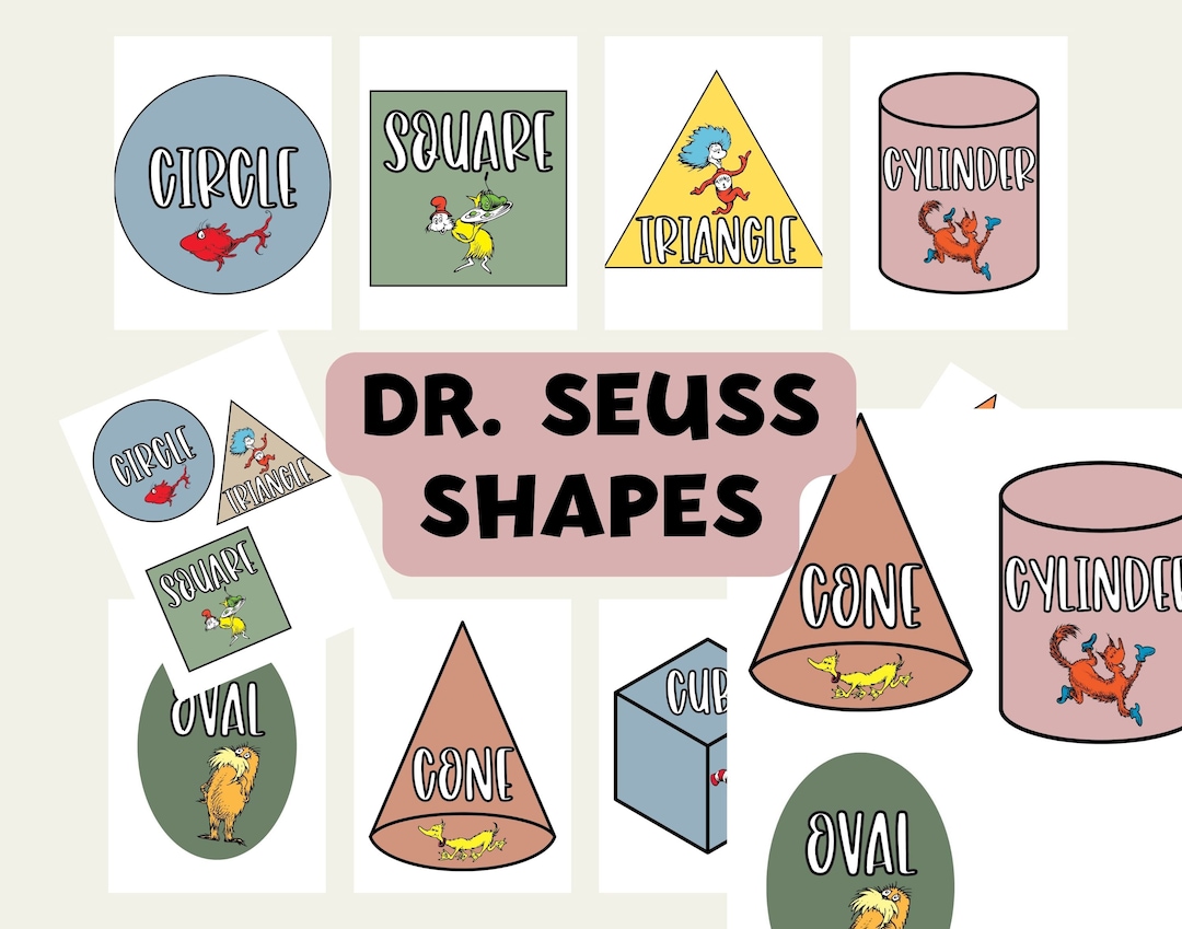 Dr Seuss Shape Posters | Learn Your Shapes | Shape Learning Signs ...