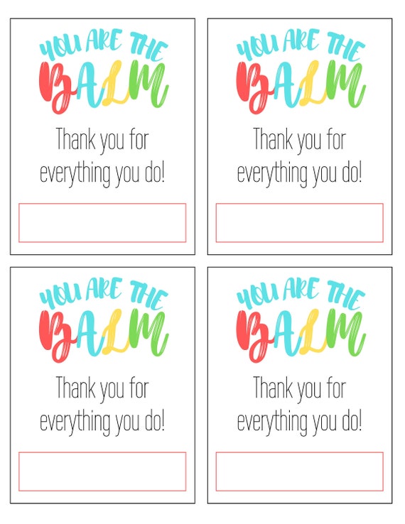 PRINTABLE TAGS Teacher Appreciation Lip Balm You Are the - Etsy