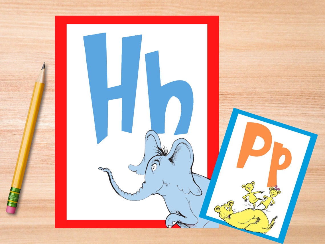 Dr Seuss Alphabet Posters Learn Your Abc's Alphabet - Etsy