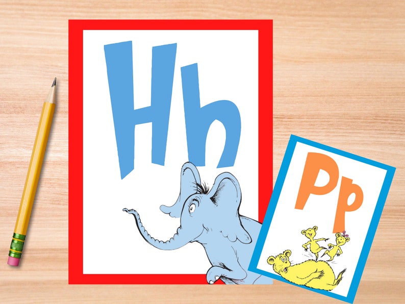 Dr Seuss Alphabet Posters Learn Your Abc's Alphabet - Etsy