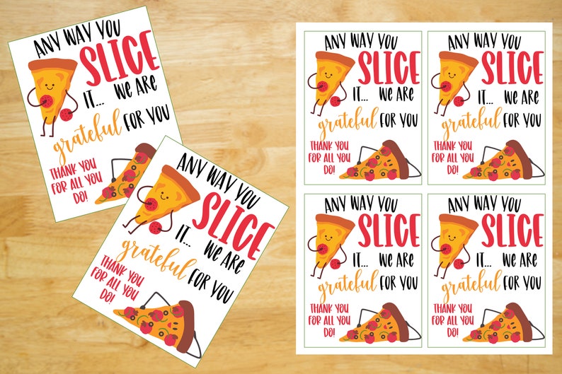 Pizza Appreciation Gift Tag, Teacher Employee Staff Thank You (digital ...