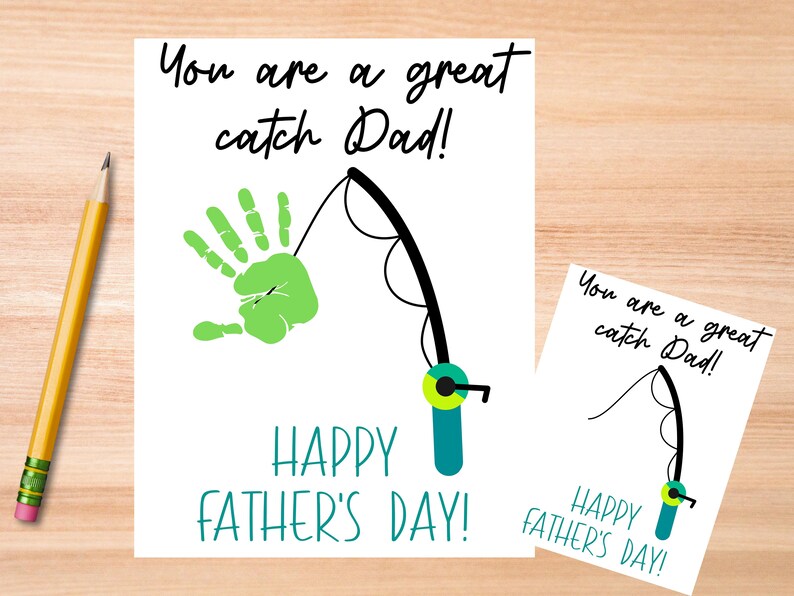 Father's Day Craft Fathers Day Handprint Art Fishing - Etsy