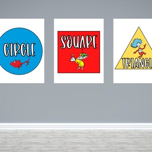 Dr Seuss Shape Posters | Learn Your Shapes | Shaoe Learning Signs ...