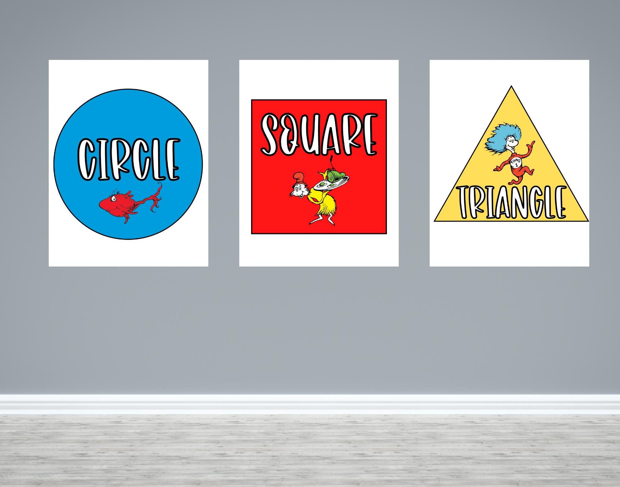 Dr Seuss Shape Posters | Learn Your Shapes | Shaoe Learning Signs ...