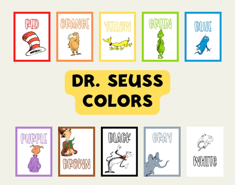 Dr Seuss Classroom COLORS| Learn Your Colors| Dr. Seuss Themed Color ...