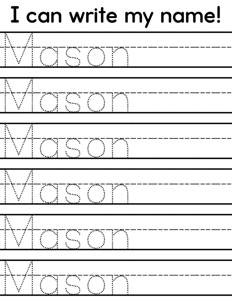 Custom Name Writing Practice Name Handwriting Practice - Etsy