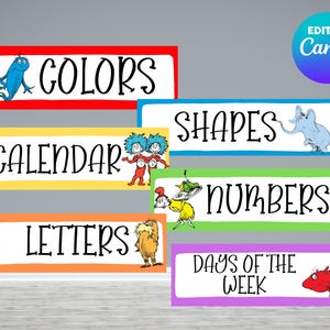 Dr Seuss Classroom Bundle, Dr Seuss Alphabet Posters, Learn to Count ...